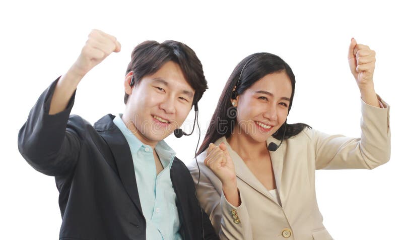 Powerful and Successful of Business People Call Center and Technical ...