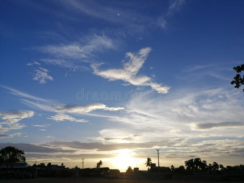 The Powerful Sun at Day End Stock Image - Image of powerful: 160334955