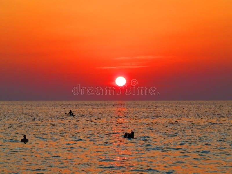 Powerful Sunset from the Beach. Stock Image - Image of natural, beach ...