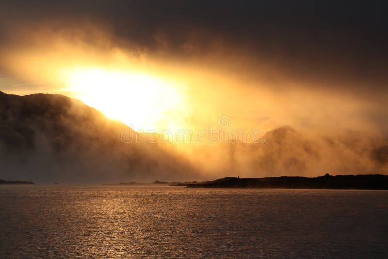 Powerful sunset stock photo. Image of qaqortoq, sunset - 110341880