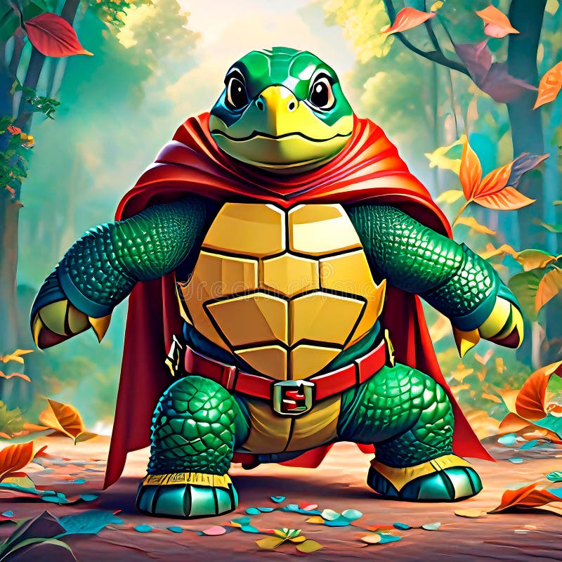 Powerful super turtle stock illustration. Illustration of power - 301777851