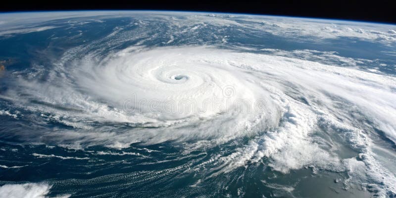 Super Typhoon Cyclone Over Ocean Stock Illustration - Illustration of ...