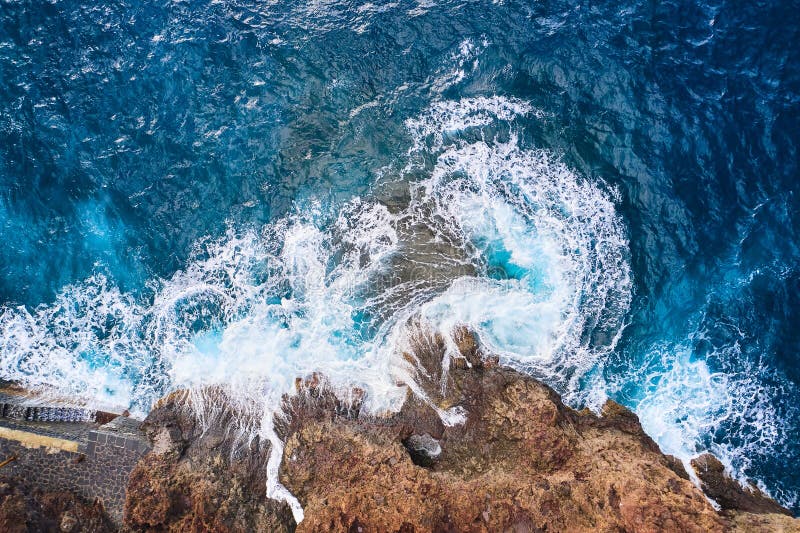 Powerful Surf and Beautiful Rocks. a Water Element and a Place of ...