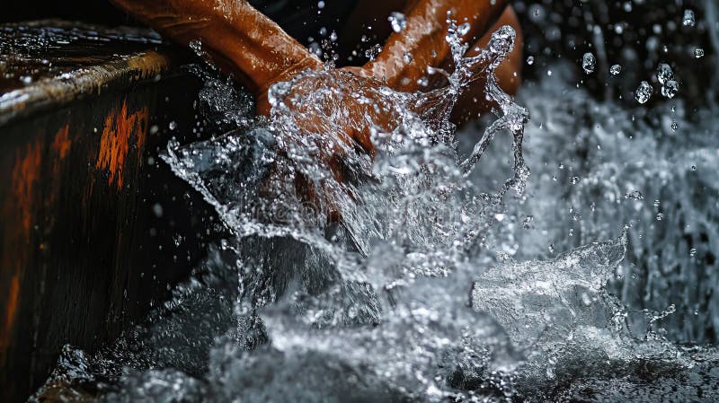 A Dramatic Water Burst in an Abandoned Room Was Captured in Slow Motion, Showcasing Chaos Stock ...