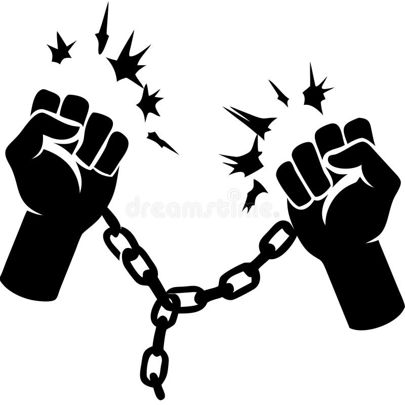 Powerful Symbol of Freedom Breaking Chains Vector for Activism and ...