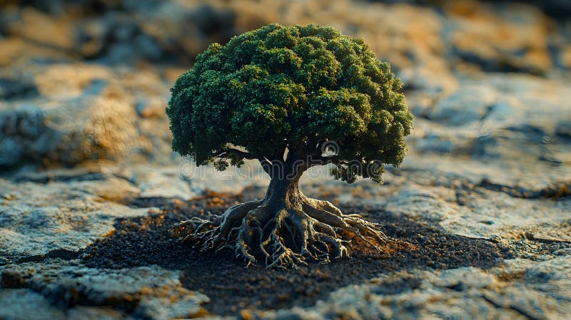 Strong Tree Growing through Brain Symbolizing Growth Stock Illustration ...