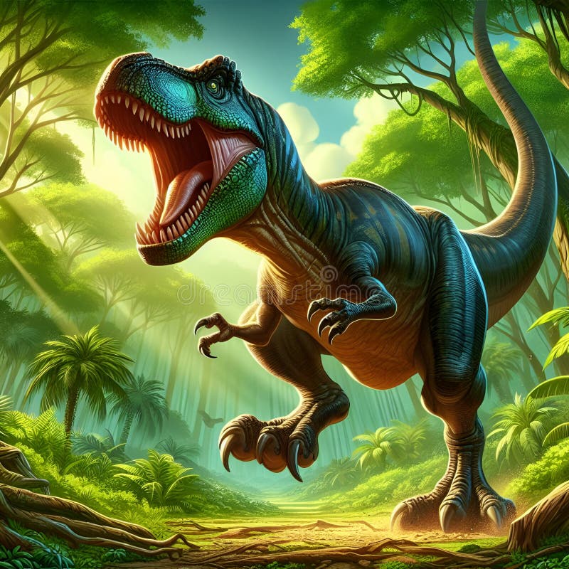 Powerful T-Rex: the Legendary Dinosaur. Stock Illustration ...