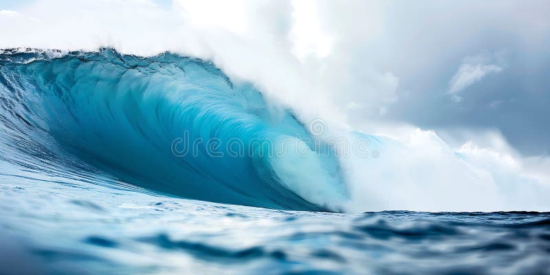 A Powerful Ocean Wave, Famous for Surfing Stock Illustration ...