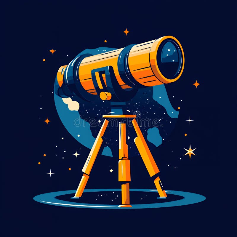 Powerful Telescope Exploring the Cosmos Against a Starry Night Sky ...