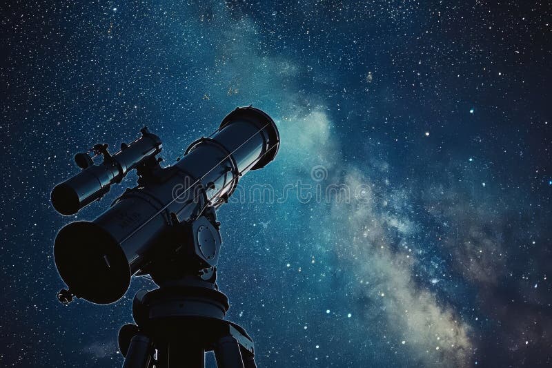 A Powerful Telescope Pointed at a Star Filled Sky Exploring the Cosmos ...
