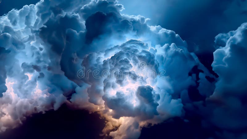 Powerful Thunderstorm Activity Stock Illustration - Illustration of ...