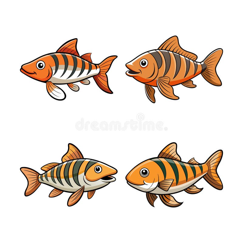 Powerful Tigerfish Illustration with Realistic Features Stock Vector ...