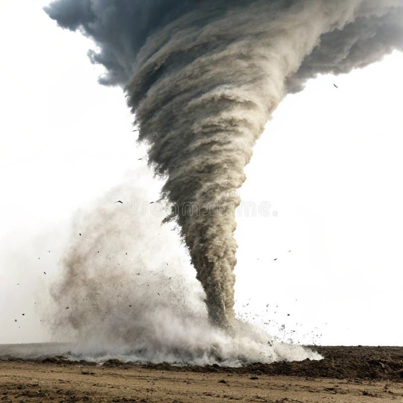 Powerful Tornado Isolated on White Background Stock Illustration ...