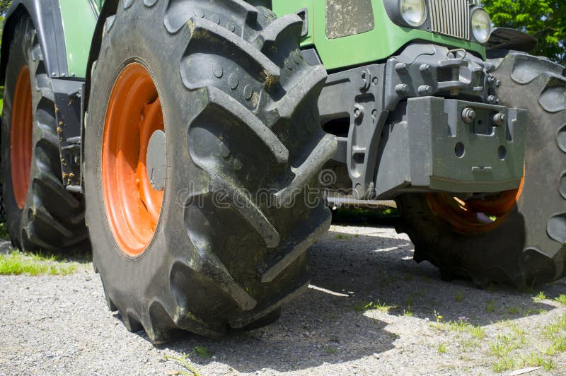 Powerful Tractor Front End Tyres Also with Traction Stock Photo - Image ...