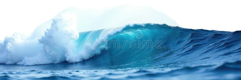 Powerful, Translucent Blue Wave Crashing, Isolated on White , Swell ...