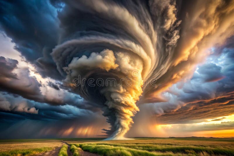 Twisting Tornado Cloud in Fractal Motion Stock Illustration - Illustration of powerful, fractal ...