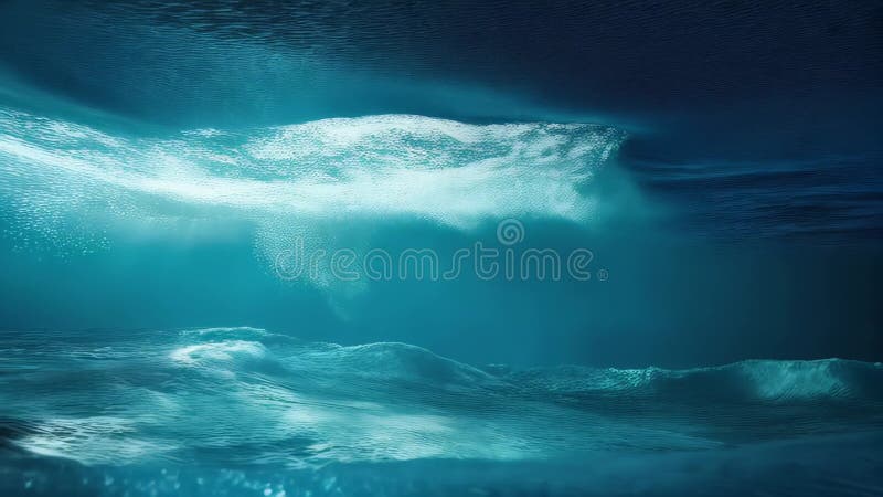 Powerful Underwater Wave Surging and Breaking, Revealing Dynamic ...