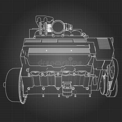 V8 Engine Blueprint Stock Illustrations – 71 V8 Engine Blueprint Stock ...