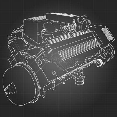 V8 Engine Blueprint Stock Illustrations – 71 V8 Engine Blueprint Stock ...