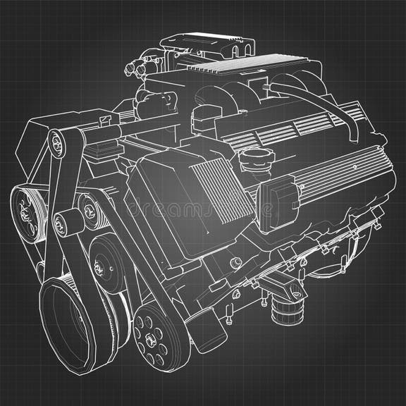 V8 Engine Blueprint Stock Illustrations – 71 V8 Engine Blueprint Stock ...