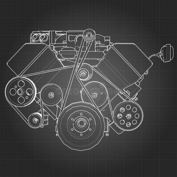 V8 Engine Blueprint Stock Illustrations – 96 V8 Engine Blueprint Stock ...