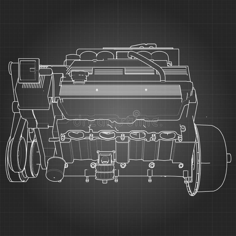 V8 Engine Blueprint Stock Illustrations – 71 V8 Engine Blueprint Stock ...