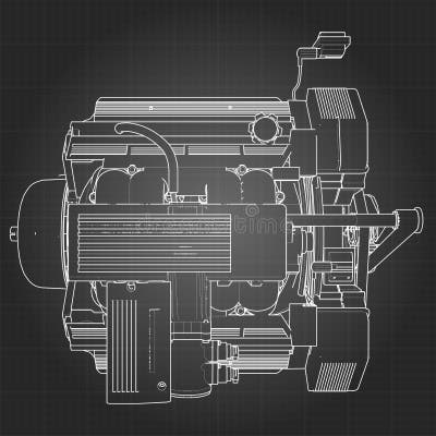 V8 Engine Blueprint Stock Illustrations – 63 V8 Engine Blueprint Stock ...