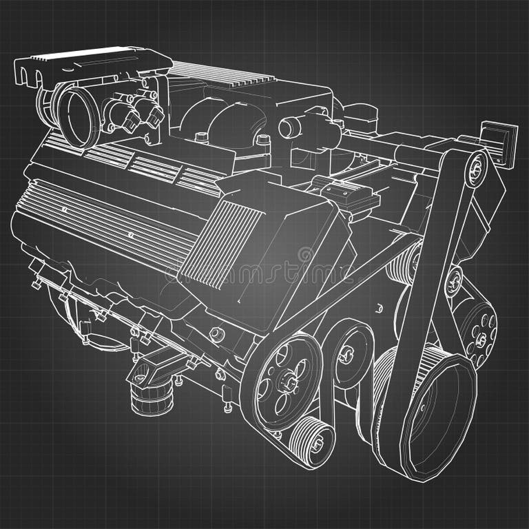 V8 Engine Blueprint Stock Illustrations – 68 V8 Engine Blueprint Stock ...