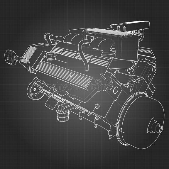 V8 Engine Blueprint Stock Illustrations – 66 V8 Engine Blueprint Stock ...