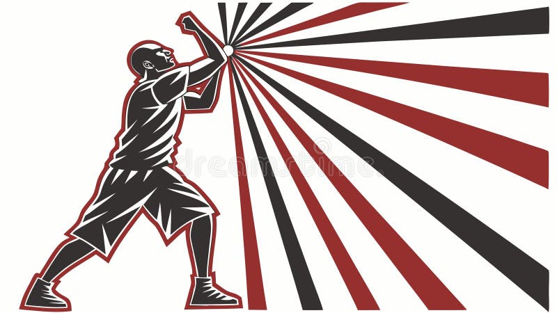 Powerful Athlete Breaking through Barriers, Vector Design Generative AI ...