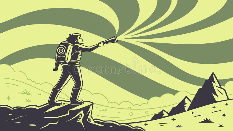 Person Channeling Abstract Energy with Dynamic Rays, Vector Design ...