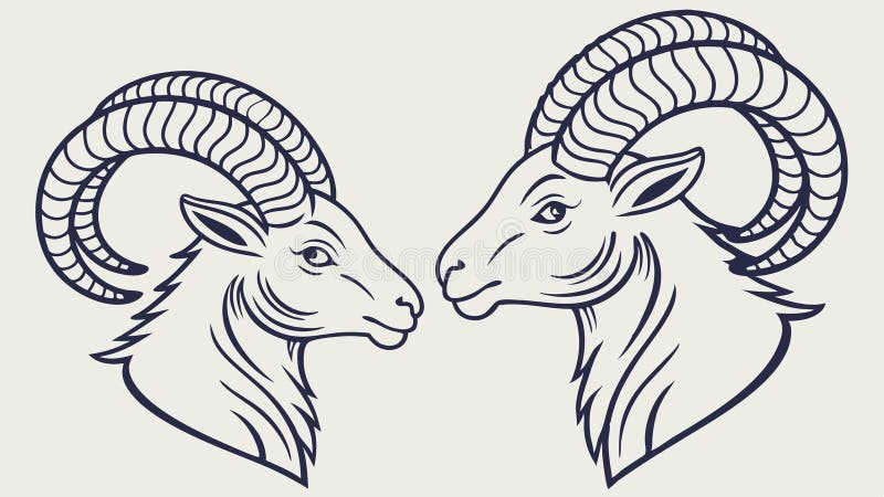 Two Rams Head To Head. Symbol of Strength, Determination, and ...