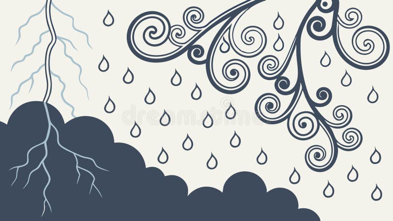 Dramatic Stormy Sky with Rain Vector, Vector Design Generative AI Stock ...