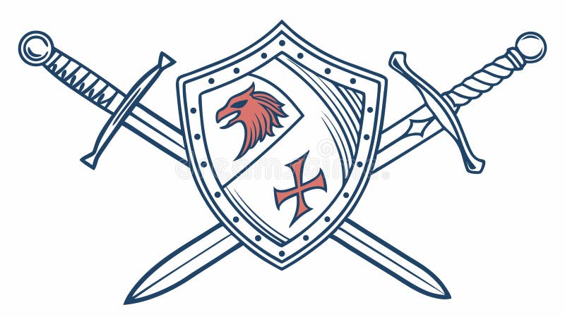 Crossed Swords and Medieval Shield Vector, Vector Design Generative AI ...