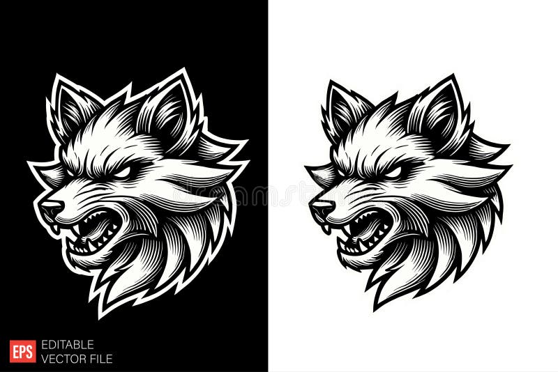 Black Wolf Glaring Stock Illustrations – 13 Black Wolf Glaring Stock ...