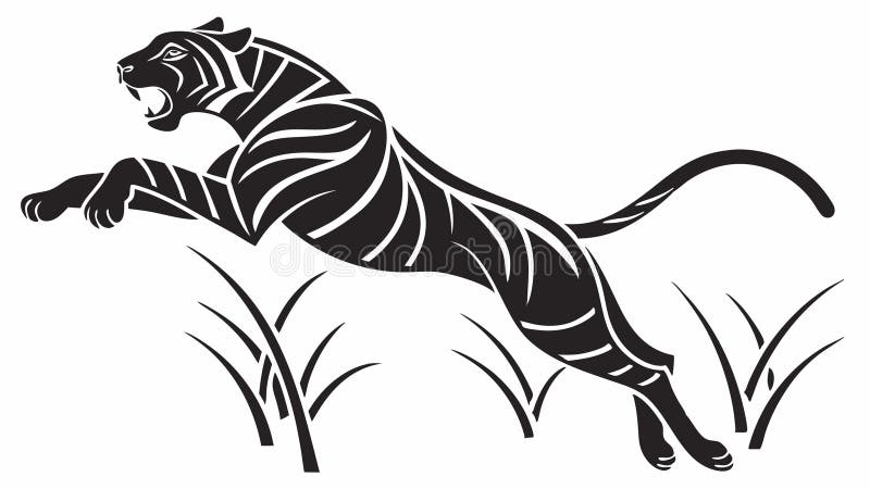 Leaping tiger stock vector. Illustration of print, vector - 94222026