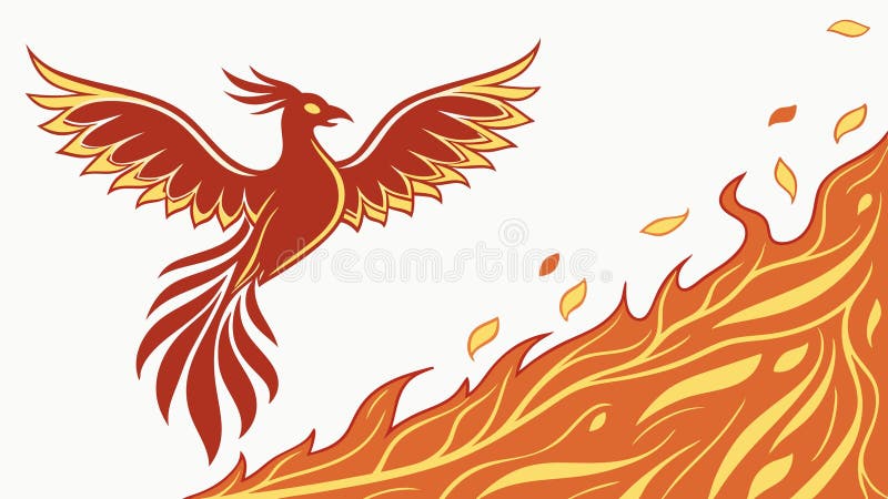 Dynamic Phoenix Rising from Flames, Rebirth and Power, Vector Design ...