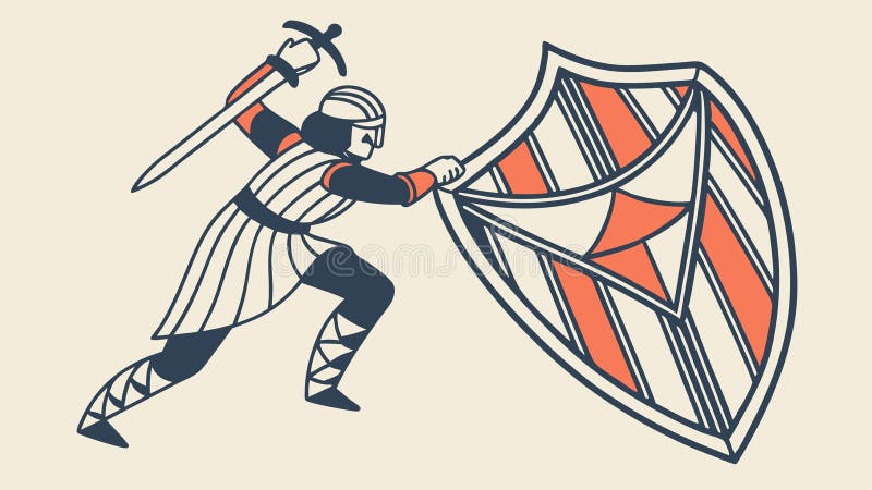 Medieval Knight with Shield and Sword Warrior Vector, Vector Design ...
