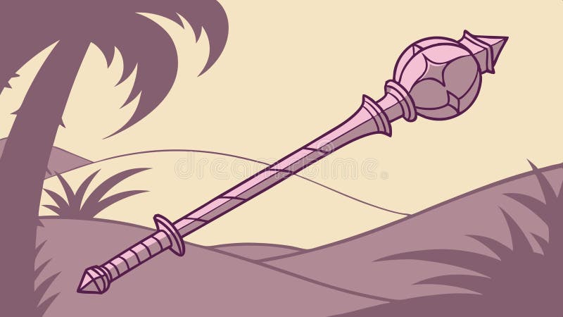 Medieval Spiked Mace on Rocky Ground Vector Art, Vector Design ...