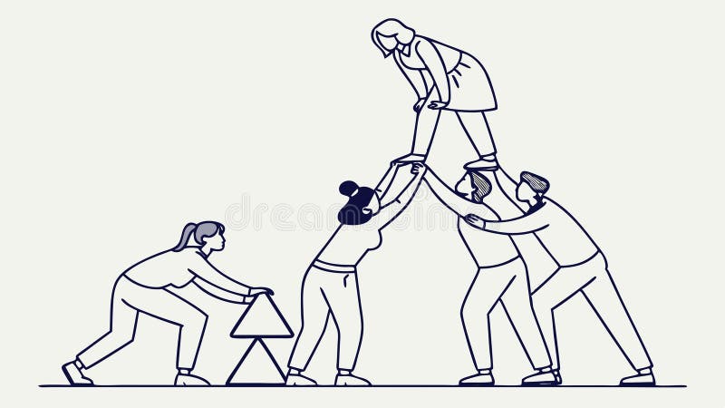 Human pyramid stock vector. Illustration of group, design - 61190342