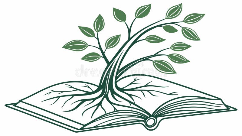 Tree Growing from Open Book, Knowledge and Growth, Education, Vector ...