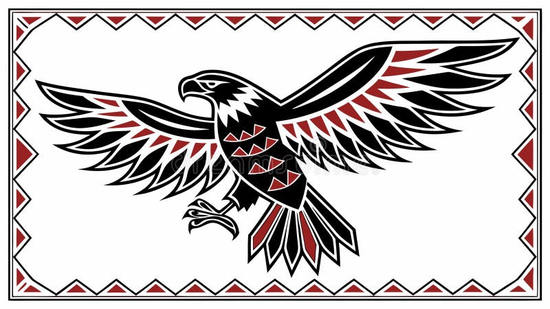 Tribal Eagle Frame Indigenous Art Border, Vector Design Generative AI ...