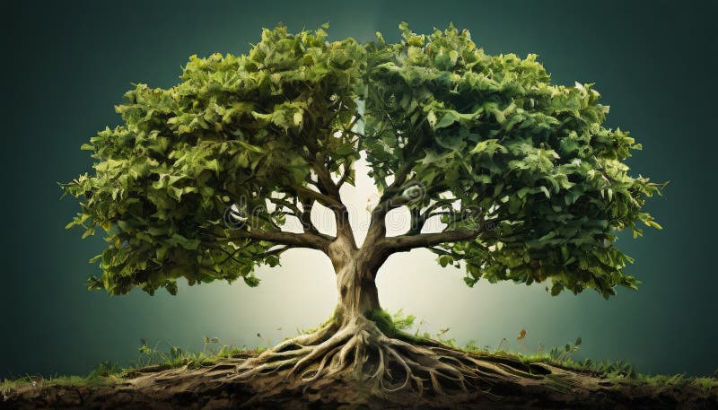 Majestic Tree with Intertwined Roots Symbolizing Unity and Growth Stock ...