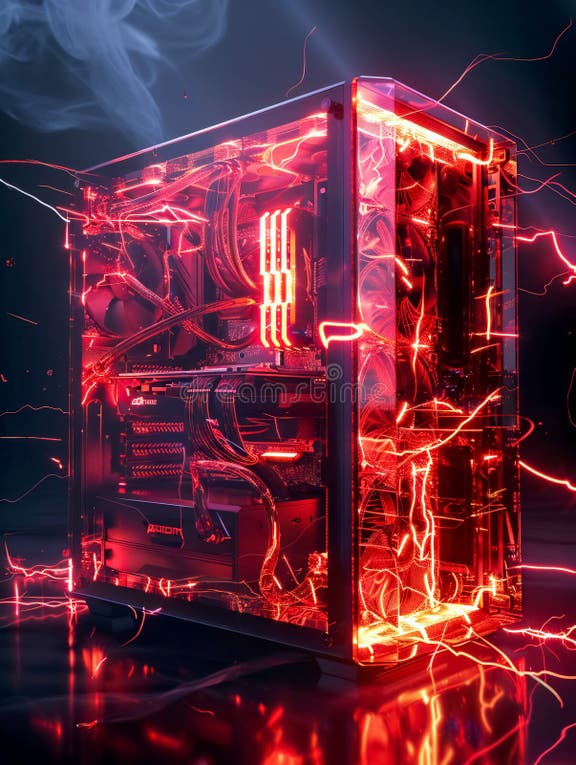 Powerful and Visually Striking Computer Case Illuminated with Red ...