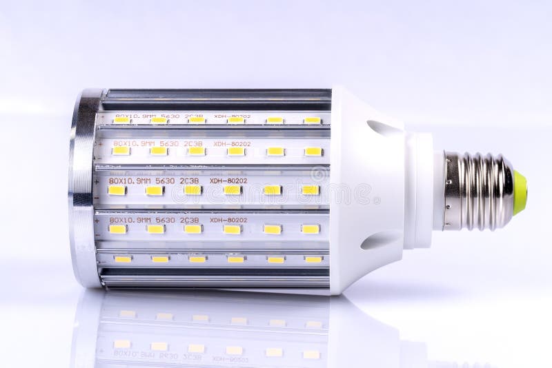 Powerful 35W LED Light Bulb Isolated on White Stock Photo - Image of ...