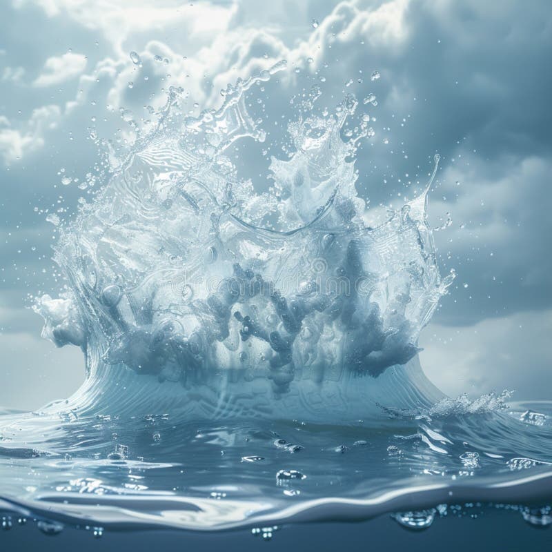 Powerful Water Explosion Frozen in Time, Creating Captivating Visual ...