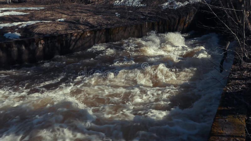 Powerful Water Flow at the Reservoir Discharge Stock Video - Video of ...