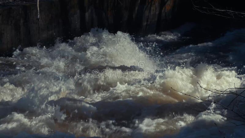 Powerful Water Flow at the Reservoir Discharge Stock Footage - Video of ...