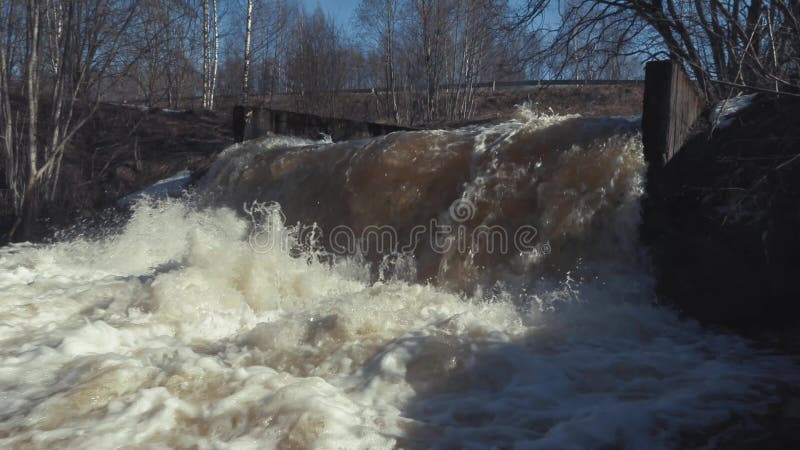 Powerful Water Flow at the Reservoir Discharge Stock Video - Video of ...