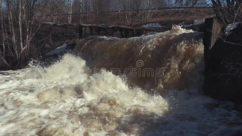 Powerful Water Flow at the Reservoir Discharge Stock Video - Video of ...